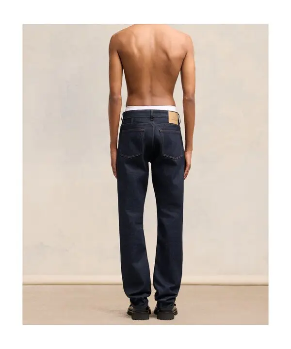 AMI Paris Straight-leg Jeans With Logo Patch