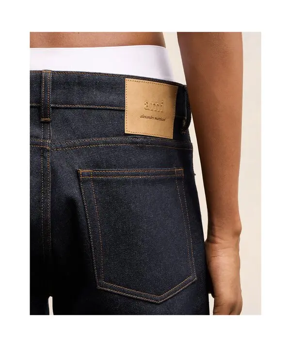 AMI Paris Straight-leg Jeans With Logo Patch