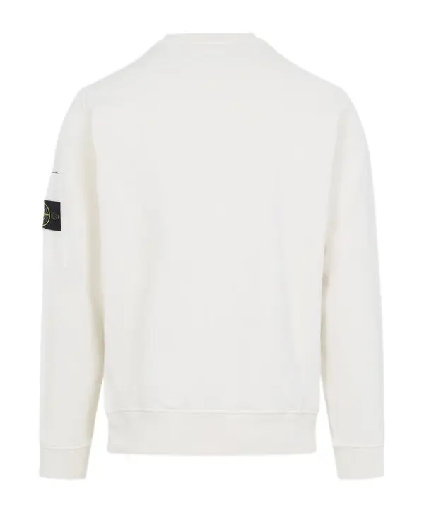 Stone Island Logo Patch Crewneck Sweatshirt - Ivory