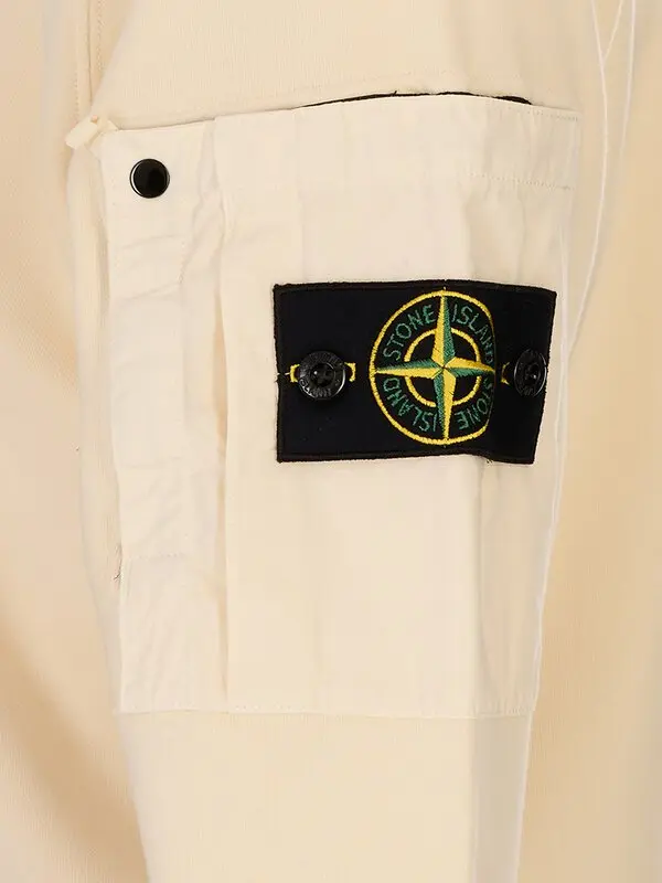 Stone Island Logo Patch Crewneck Sweatshirt - Ivory