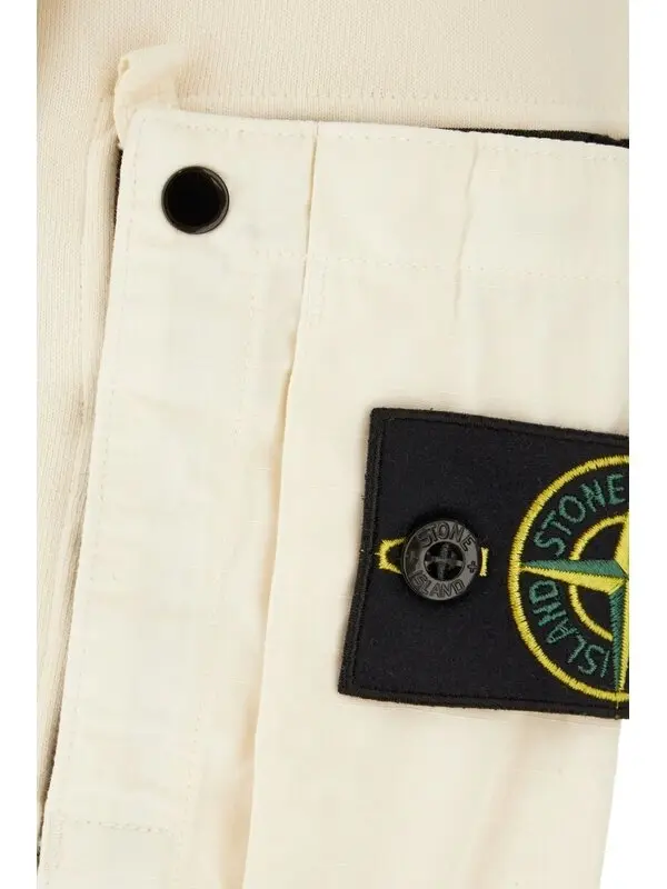 Stone Island Logo Patch Crewneck Sweatshirt - Ivory