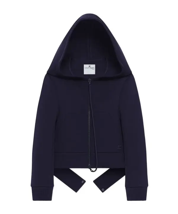 COURREGES Hooded Cocoon Jacket - Black