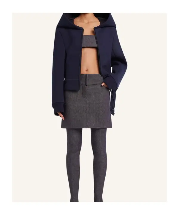 COURREGES Hooded Cocoon Jacket - Black