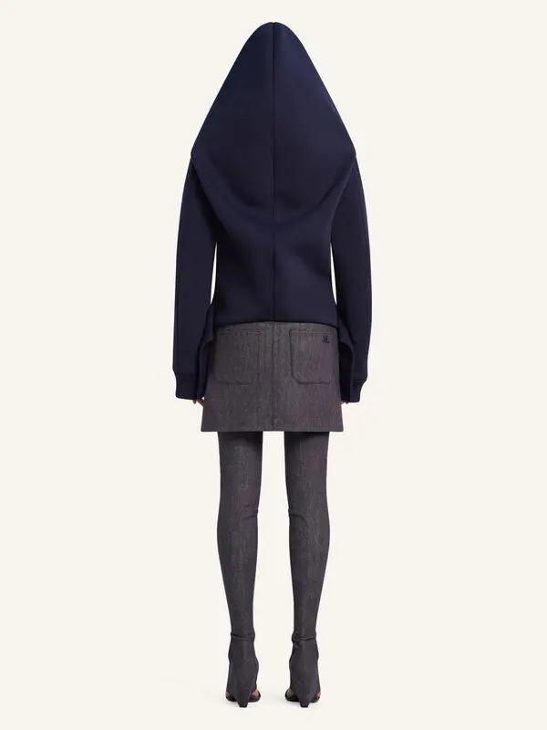 COURREGES Hooded Cocoon Jacket - Black