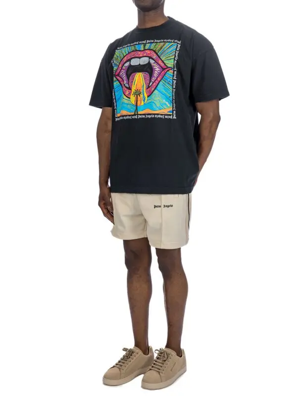 Palm Angels Crazy Mouth Straight Hem T-shirt