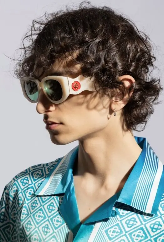 Casablanca Geometric Frame Sunglasses - Green