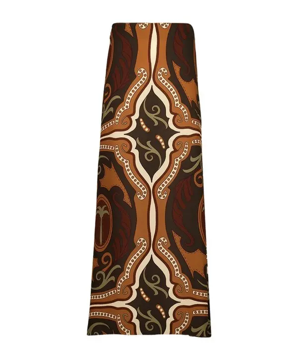 Johanna Ortiz Graphic Maxi Skirt - Brown