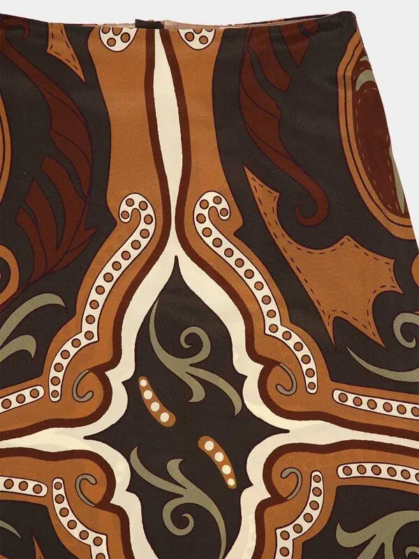 Johanna Ortiz Graphic Maxi Skirt - Brown