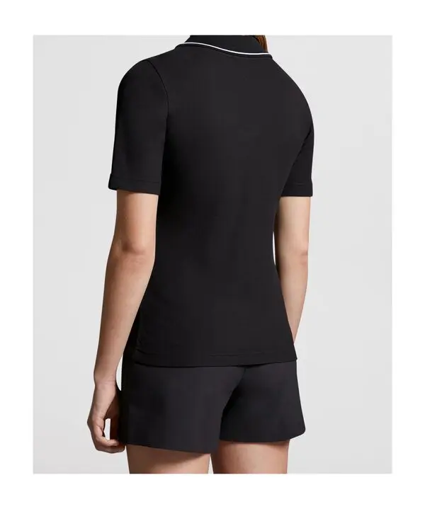 Moncler Logo Patch V-neck Polo Shirt