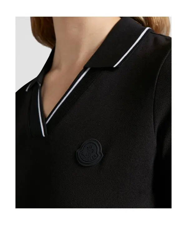 Moncler Logo Patch V-neck Polo Shirt