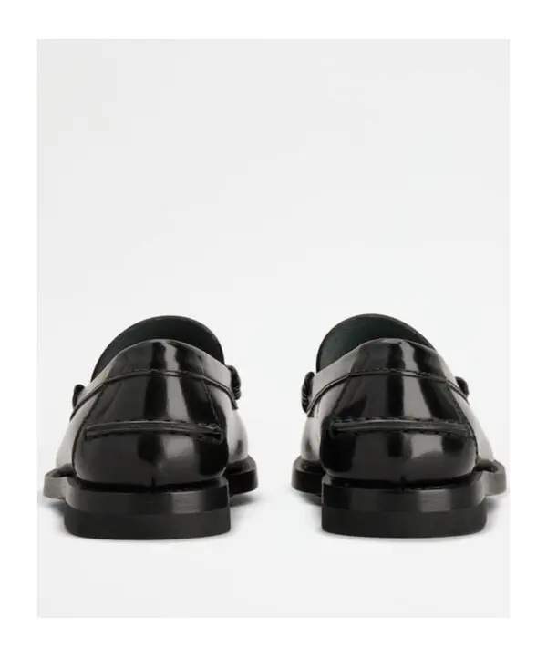 TOD'S Logo Embossed Penny Loafers - Black