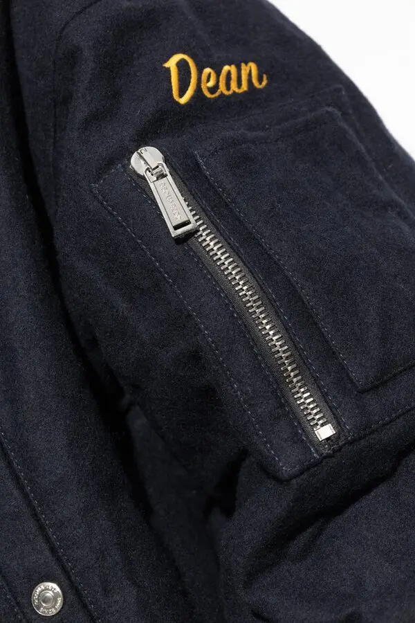 Dsquared2 Logo Patch Bomber Jacket - Navy Blue