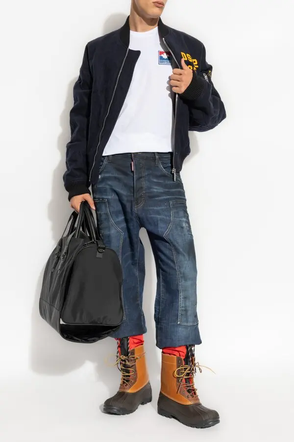 Dsquared2 Logo Patch Bomber Jacket - Navy Blue