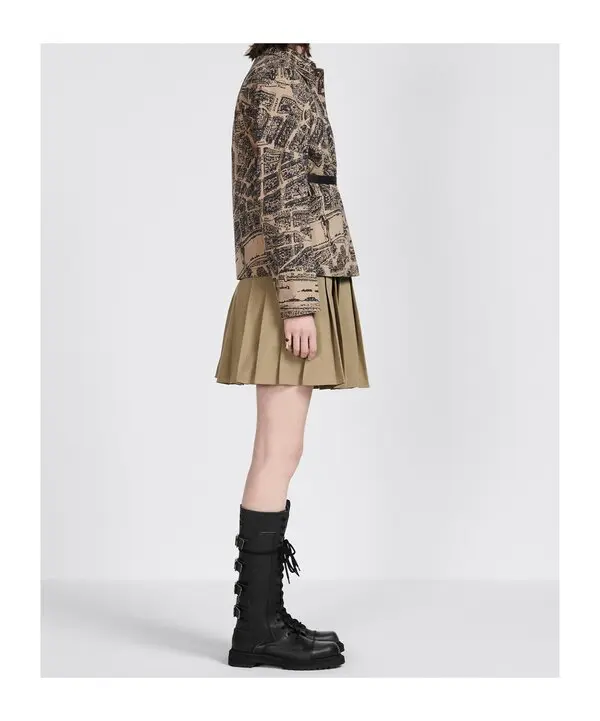Dior Pleated Gabardine Short Skirt