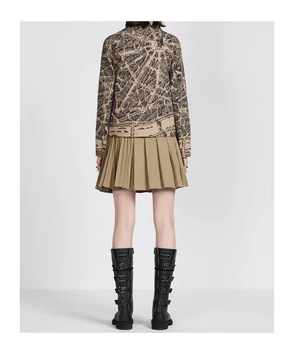 Dior Pleated Gabardine Short Skirt