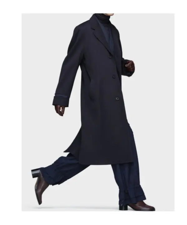MAISON MARGIELA Single-breasted Virgin Wool Coat - Dark Blue