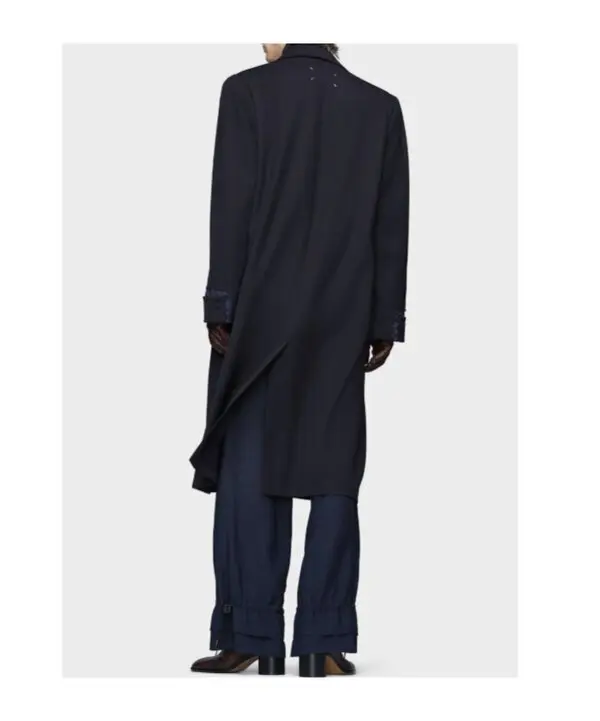 MAISON MARGIELA Single-breasted Virgin Wool Coat - Dark Blue
