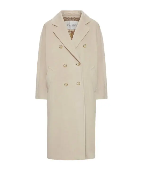 Max Mara Ticino Double-breasted Belted Coat - Nude