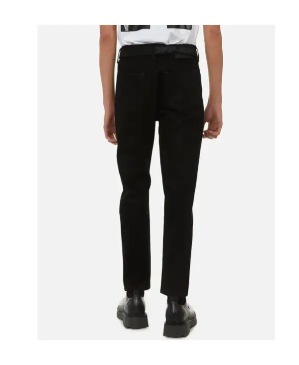 Off-White Belted Slim-fit Jeans - Black