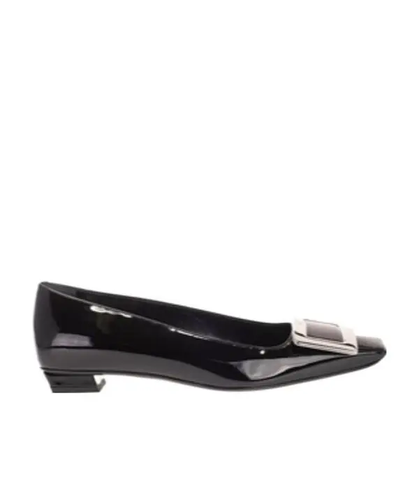 ROGER VIVIER Belle Buckled Ballerina Flats - Black