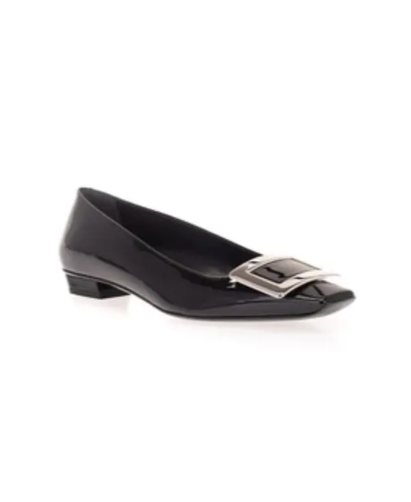 ROGER VIVIER Belle Buckled Ballerina Flats - Black