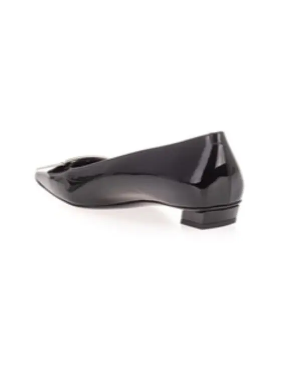 ROGER VIVIER Belle Buckled Ballerina Flats - Black