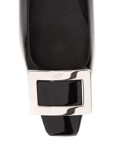 ROGER VIVIER Belle Buckled Ballerina Flats - Black