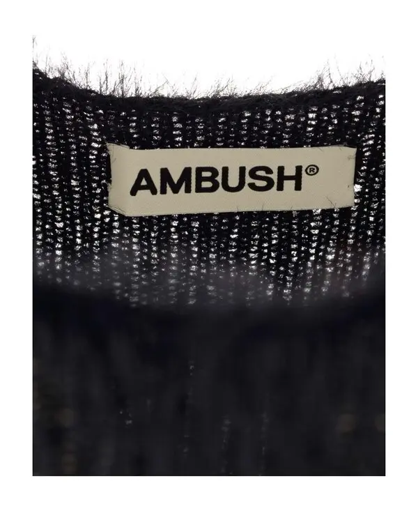 AMBUSH Cropped Crewneck Jumper With Fuzzy Finish