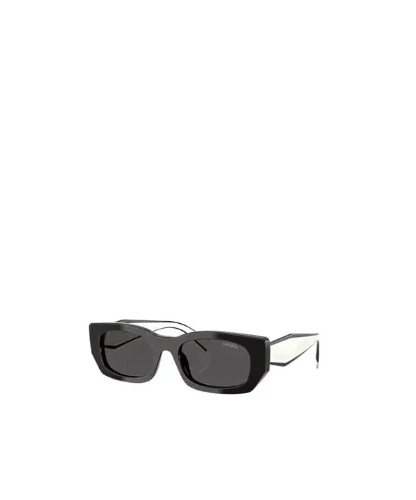 Prada Rectangular Frame Sunglasses With Logo Detail - Black