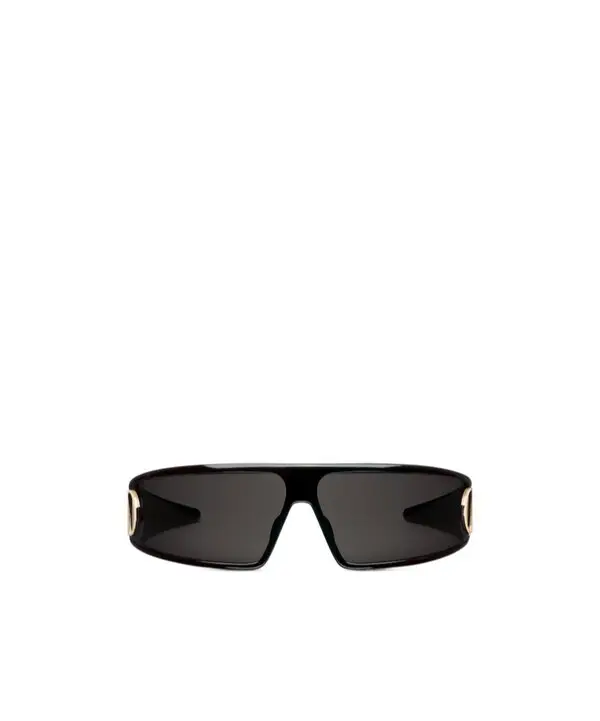 Dior Mask Frame Sunglasses With Gold Cd Logo - Black