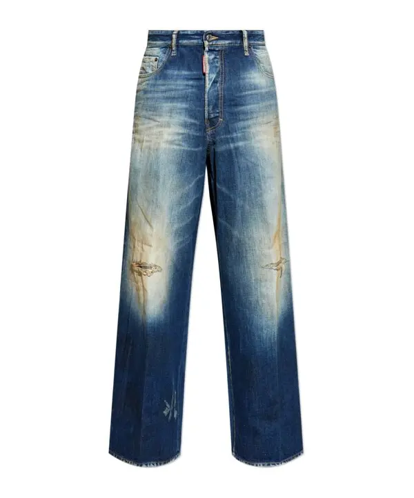 Dsquared2 Loose Fit Distressed Jeans - Blue
