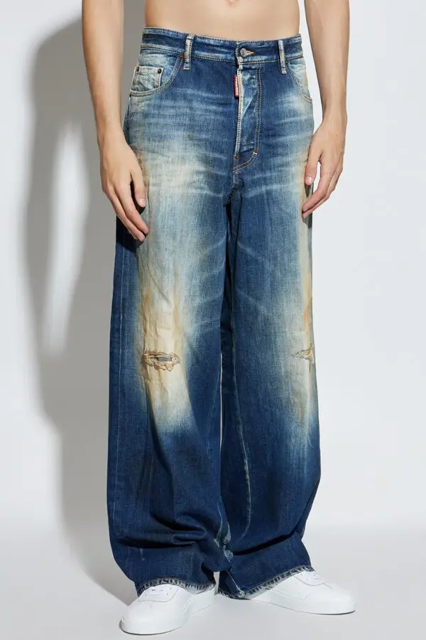 Dsquared2 Loose Fit Distressed Jeans - Blue