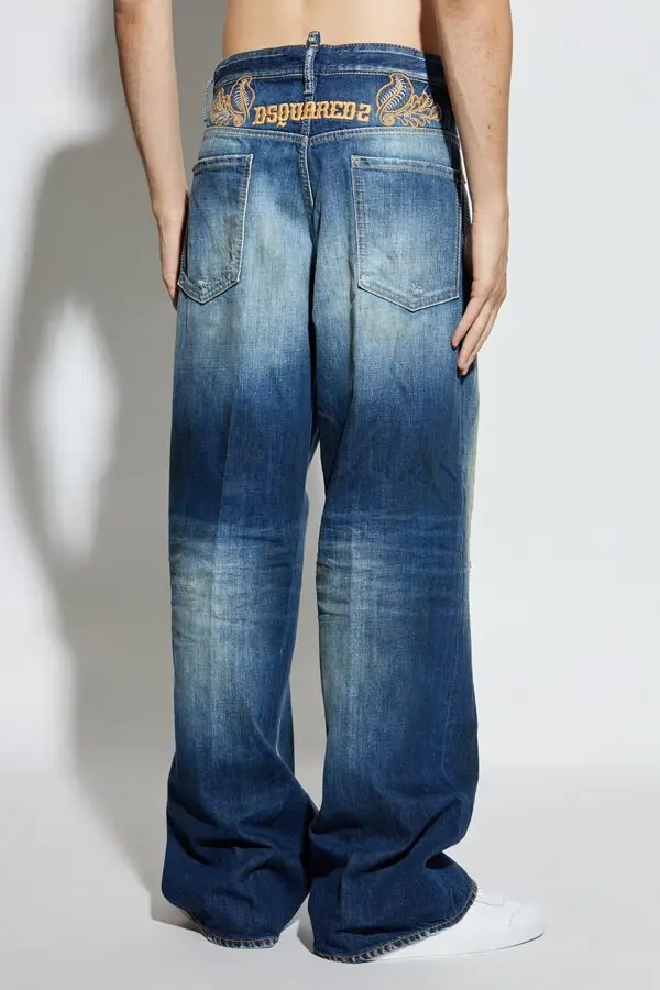 Dsquared2 Loose Fit Distressed Jeans - Blue