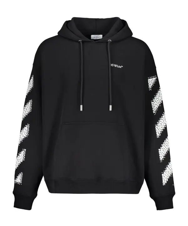 Off-White Logo Print Hoodie - Black