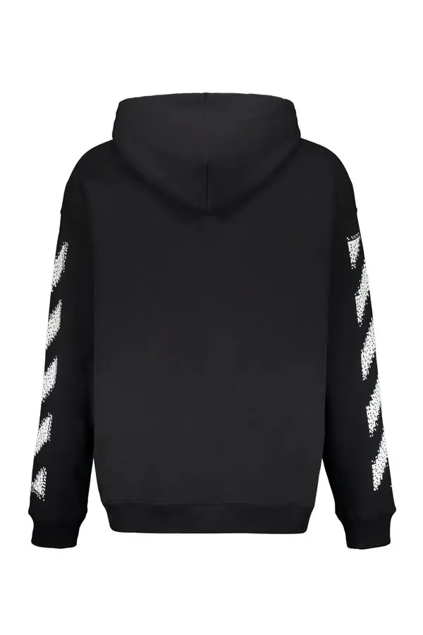 Off-White Logo Print Hoodie - Black