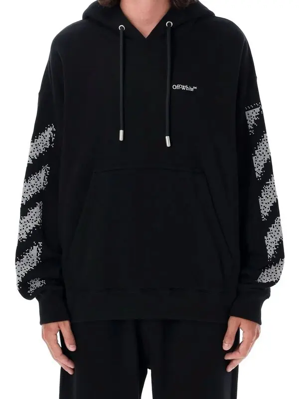 Off-White Logo Print Hoodie - Black