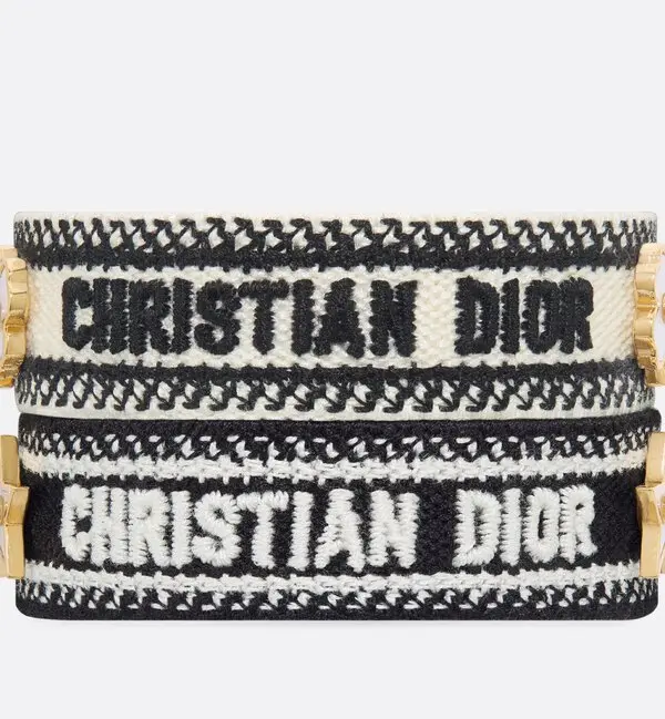 Dior Logo Charm Bracelets With Mother-of-pearl Accents - Black