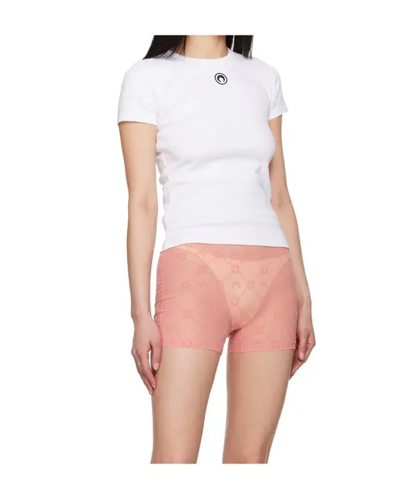 MARINE SERRE Crescent Moon Embroidered Crewneck T-shirt