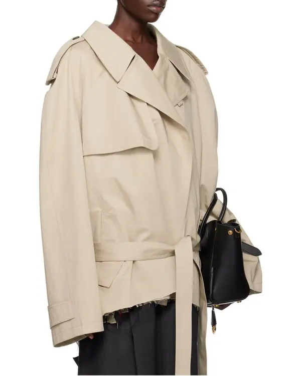 Balenciaga Belted Button-up Trench Coat - Nude