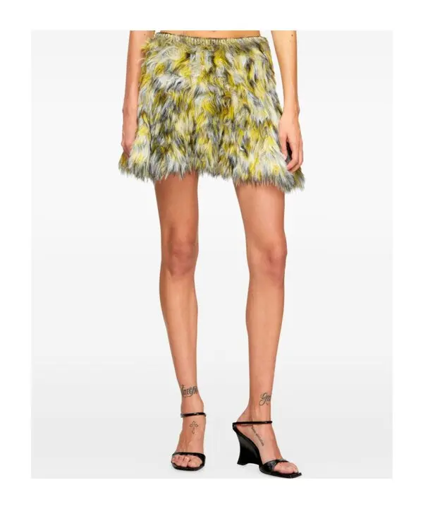DIESEL® Fluffy Jacquard Knit Mini Skirt - Nude