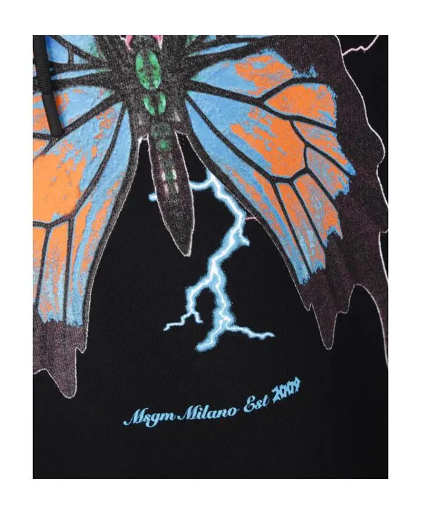 MSGM Graphic Print Cotton Hoodie