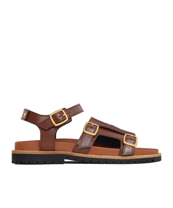 Celine Mino Sandal In Calfskin With Adjustable Buckles