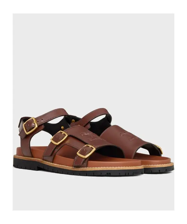Celine Mino Sandal In Calfskin With Adjustable Buckles