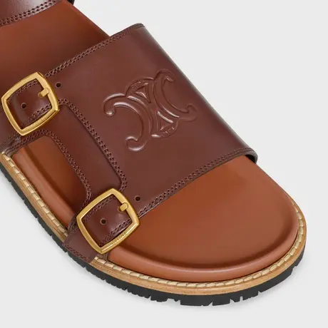 Celine Mino Sandal In Calfskin With Adjustable Buckles