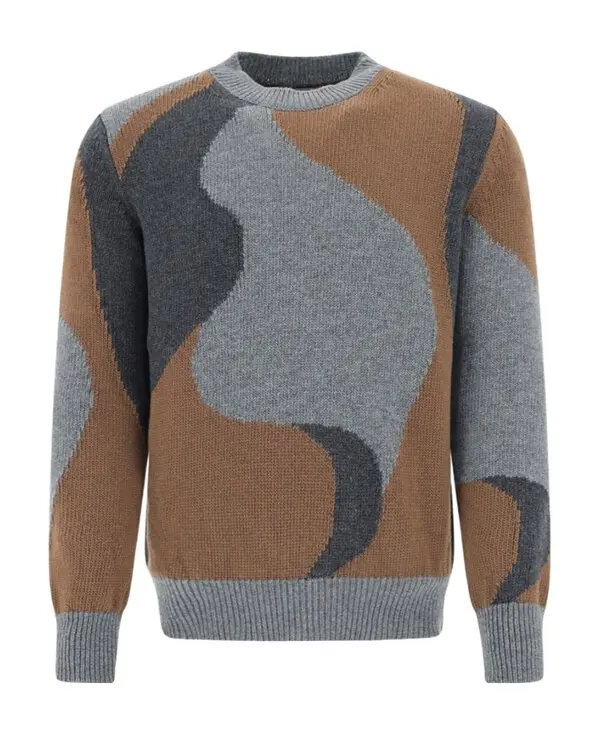 Herno Abstract Pattern Crewneck Jumper - Gray
