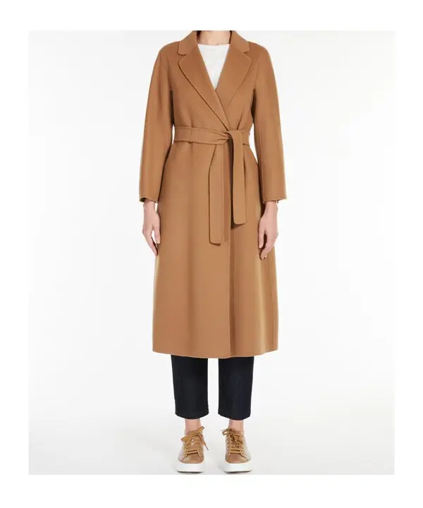 Max Mara Esturia Belted Long-sleeved Coat - Camel