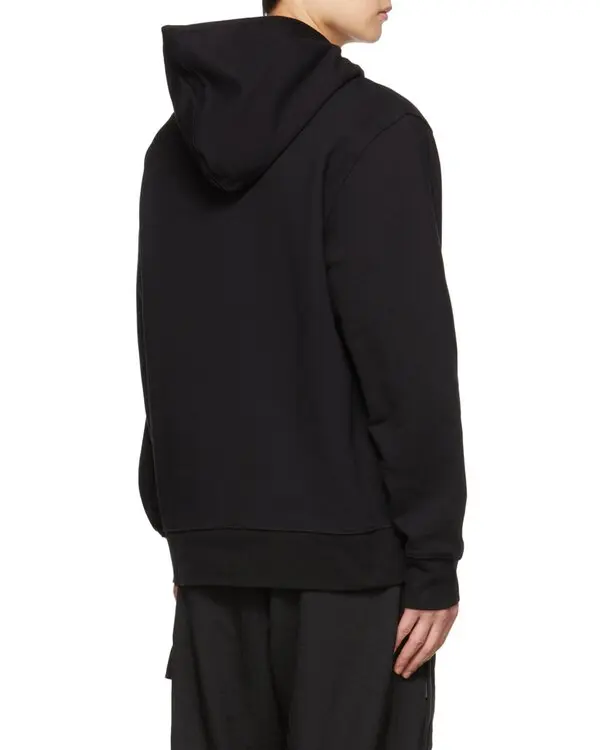 Y3 Logo Printed Long Sleeve Hoodie