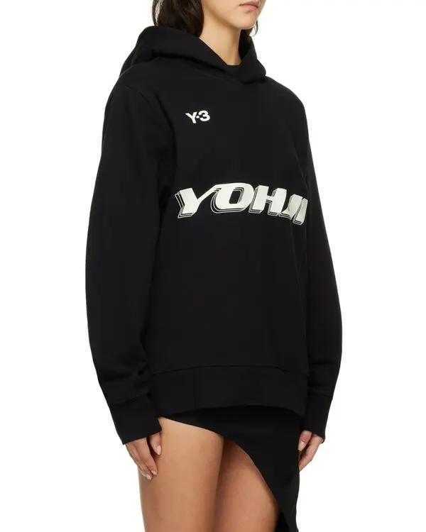 Y3 Logo Printed Long Sleeve Hoodie