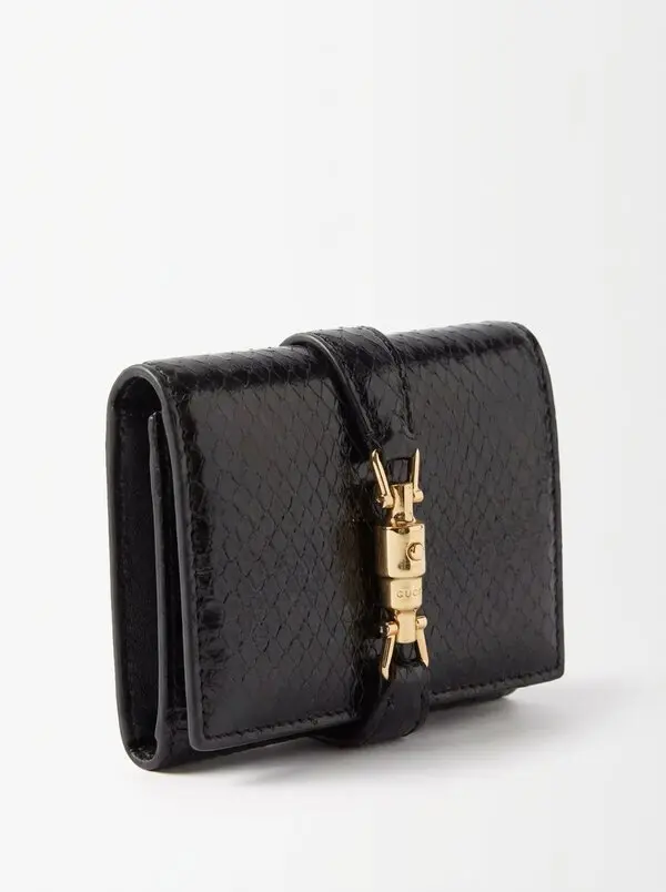 Gucci Jackie Python Small Wallet - Black