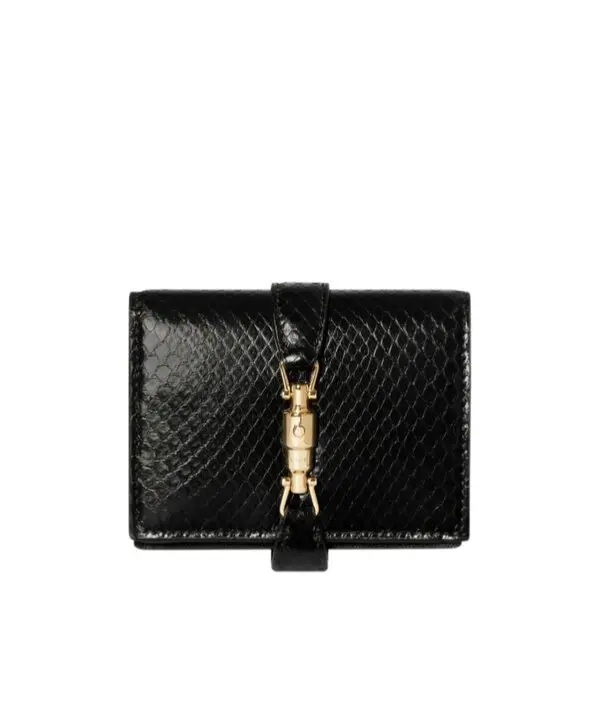 Gucci Jackie Python Medium Wallet - Black